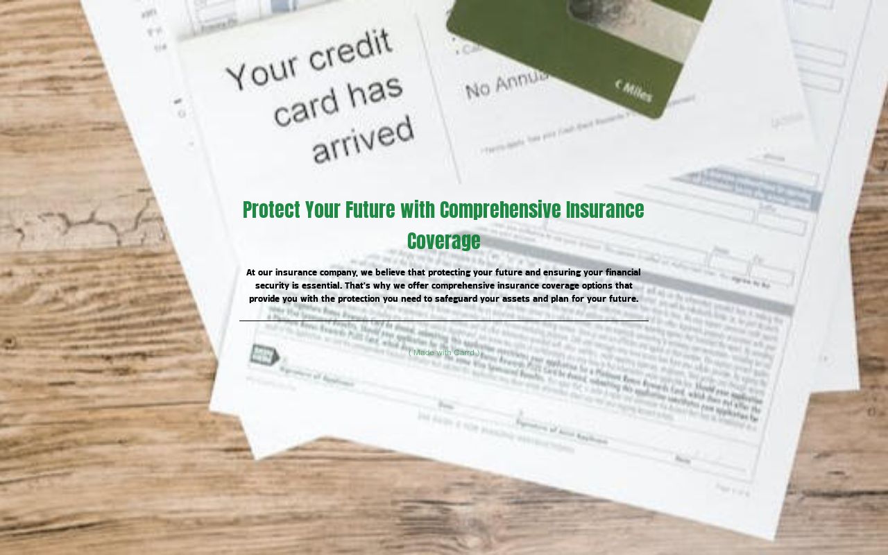 Protect Your Future with Comprehensive Insurance Coverage